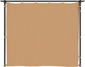 Altán se závěsy 3 x 3 m taupe ocel 313897