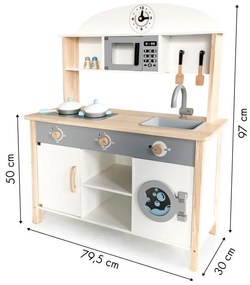 Dřevěná dětská kuchyňka s pračkou