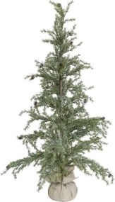 Zasněžený vánoční borovicový stromek v jutě a se šiškami Pine Tree - 70*150 cm