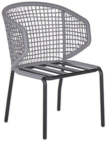 Sada 2 zahradních hliníkových židlí šedých PALMI Beliani