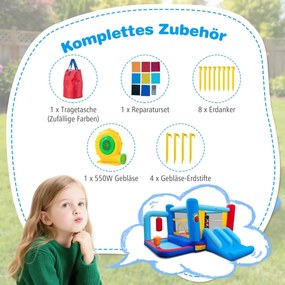 Costway Skákací hrad s foukačem a skluzavkou a skákacím prostorem