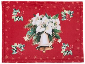 Sada 4 ks prostírání a stolního běhounu RED POINSETTIA