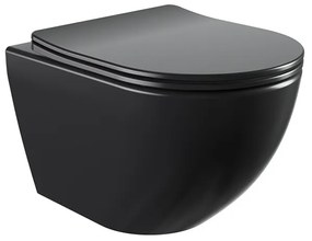 BPS-koupelny Závěsná WC mísa se SoftClose sedátkem HYD-4669, černá mat