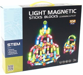 Magnetická svítící stavebnice 102 ks