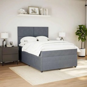 Box spring postel s matrací tmavě šedá 160x200 cm samet 3294677