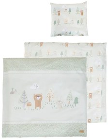 Světle zelené bavlněné dětské povlečení do postýlky 80x80 cm Woodland Buddies – Roba
