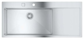 Grohe - Dřez K1000 s automatickým odtokem, 116x52 cm, kartáčovaná nerez 31581SD1