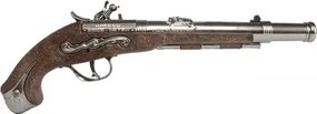 Pistole pirátská Gonher 15594, kovová, stříbrná hlaveň