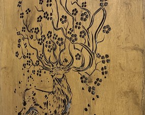 Li-Go "Jelen" světelný obraz 230V 70x100cm provedení povrchu: dub světlý