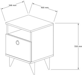 Noční stolek BARLO 50x40 cm hnědá