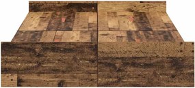 Rám postele s úložným prostorem s čelo Staré dřevo 120 x 190 cm 3335331