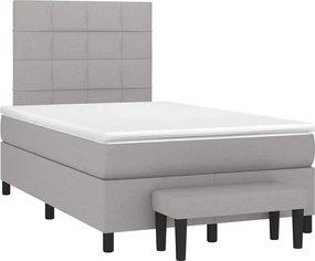 Box spring postel s matrací světle šedá 120x190 cm textil 3270355
