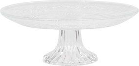 Skleněný podnos na noze se zdobením Glass Pattern - Ø 20*7,5 cm