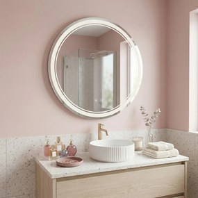 Tutumi Zrcadlo ⌀80 cm s vyhříváním a regulovatelným LED osvětlením HOM-00205