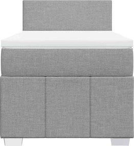 Box spring postel s matrací světle šedá 80 x 200 cm textil 3286888