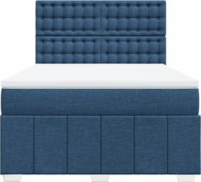 Box spring postel s matrací modrá 140x200 cm textil 3291711
