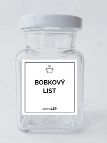Samolepka na kořenky BOBKOVÝ LIST bílá 5 × 5 cm tučné písmo