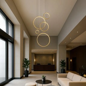 Závěsné LED svítidlo Saturno, 5x LED 100w, 4000k, g