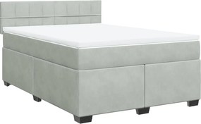 Box spring postel s matrací světle šedá 160x200 cm samet 3288654