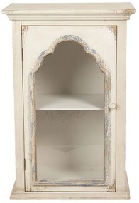 Krémová dřevěná nástěnná skříňka s prosklenými dvířky Marionetta- 56*36*85 cm