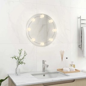 Nástěnné zrcadlo s LED osvětlením kulaté sklo 3078639