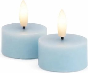Sada LED čajové svíčky na baterie Sille Tealight, Ø 4,5 × 2,2 cm, modrá obloha, z pravého vosku, balení 2 ks