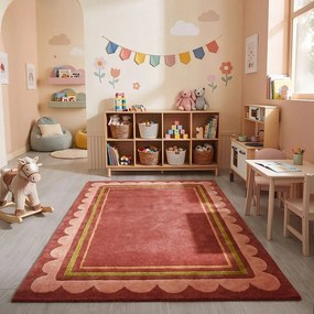 Vínový ručně tkaný vlněný koberec 160x230 cm Lois – Flair Rugs