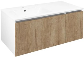 Sapho Sapho, LOREA skříňka s umyvadlem 101x46x51, 5cm (70+30cm), levá, dub Alabama/bílá matná, LE070-2231-L-02