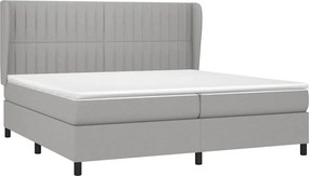 Box spring postel s matrací světle šedá 200 x 200 cm textil 3128149