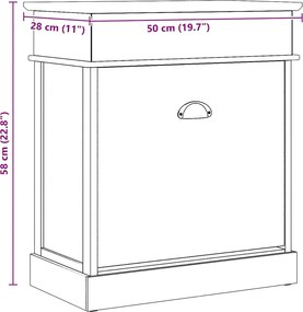 vidaXL Marketos Botník bílý 50 x 28 x 58 cm dřevo pavlovnie