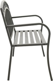 Zahradní lavice šedá 120 cm ocel 319586