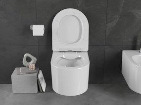 Mexen SOFIA Rimless závěsná wc mísa se sedátkem s pomalým zavíráním, 49 x 37 cm, bílá, 30540300