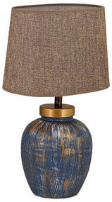 Stolní lampa 1xE27/40W/230V modrá/béžová