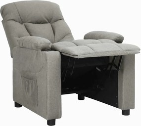 Polohovací křeslo světle šedé textil 339082