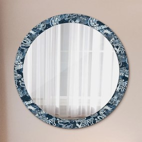 Kulaté dekorativní zrcadlo Koláž fi 90 cm
