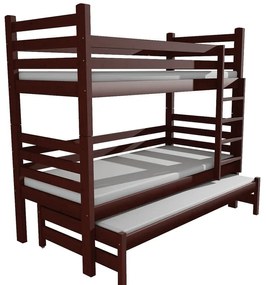 Vomaks Patrová postel s výsuvnou přistýlkou M 008 NEW* 90 x 180 cm moření dub 90 cm (+10 cm vsuvky mezi lůžky a prodloužený žebřík)