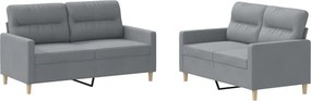2dílná sedací souprava s poduškami světle šedá textil 3201568