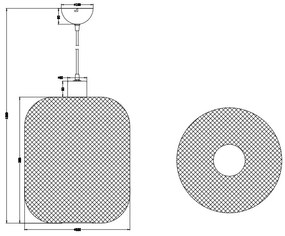 Lustr Calimero, drátěný, 33 cm