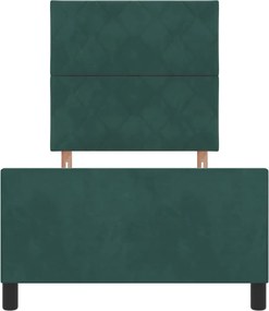 Postel s boxspringem s čelo Tmavě zelená 100 x 200 cm samet 3344990