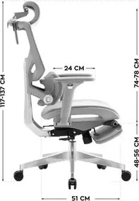Mark Adler Expert 8.7 Mesh šedá / Kancelářské ergonomické křeslo / nos