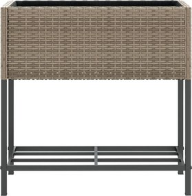 Zahradní truhlíky s policí 2 ks šedé 70 x 28 x 70 cm 3210512