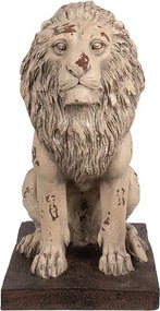 Béžová antik dekorativní socha lev Lion - 30*23*45 cm