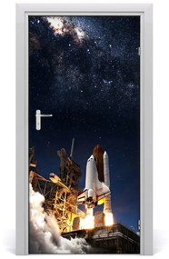 Fototapeta samolepící dveře startující raketa 85x205 cm