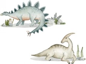 lovel.cz Samolepka na zeď Dino - stegosaurus a parazavrolof DK397