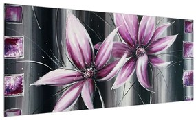 Moderní obraz květů (100x40 cm)