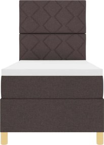 Postel s boxspringem s čelo Tmavě hnědá 80 x 200 cm textil 3339654