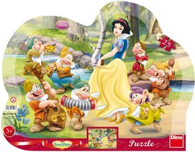 DINO Puzzle obrysové deskové Sněhurka a sedm trpaslíků 25 dílků 30x23cm skládačka dn311237