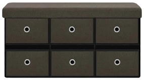 Skládací úložná lavice tmavě hnědá 76 x 38 x 38 cm umělý len - Default Title