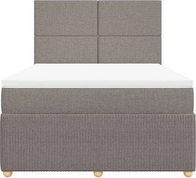 Box spring postel s matrací taupe 140x190 cm textil 3294348