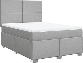 Box spring postel s matrací světle šedá 140 x 200 cm textil 3290504